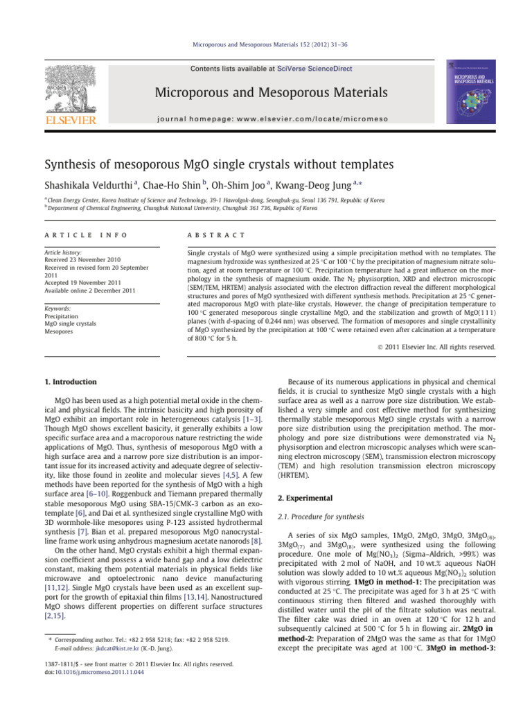 12-MgO Single Crystals | PDF
