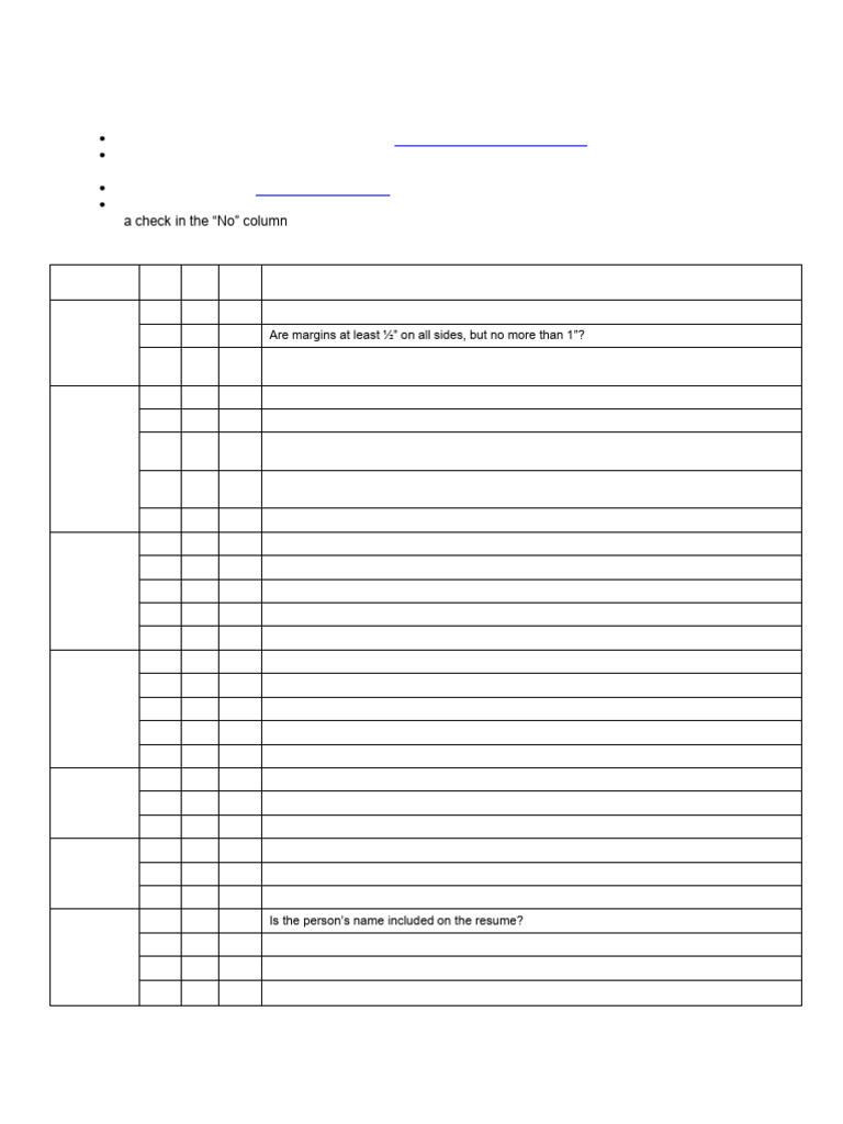 Resume Review Self Guided Checklist | PDF | Résumé | Linguistics