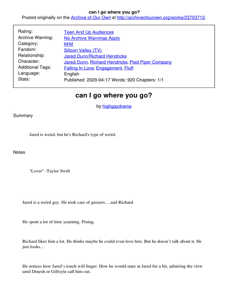 Can I Go Where You Go | PDF