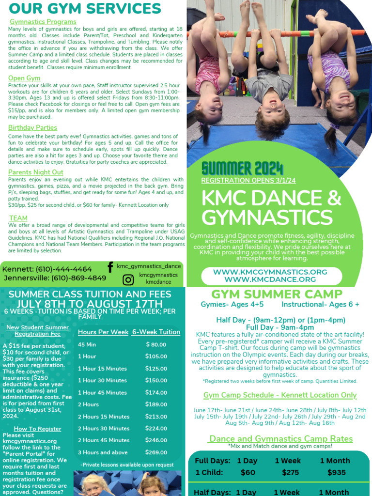 2024 Summer Brochure 1 | PDF | Dances | Gymnastics