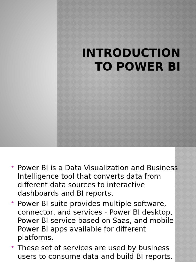Introduction to Power BI | PDF