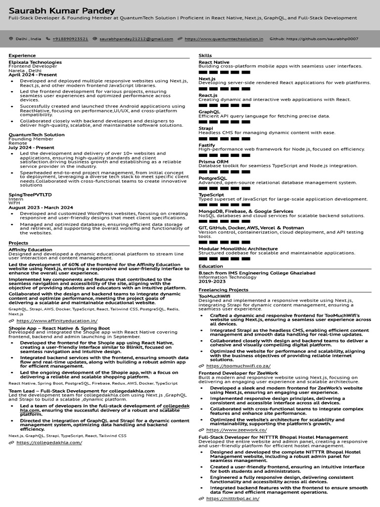 Saurabh Resume | PDF