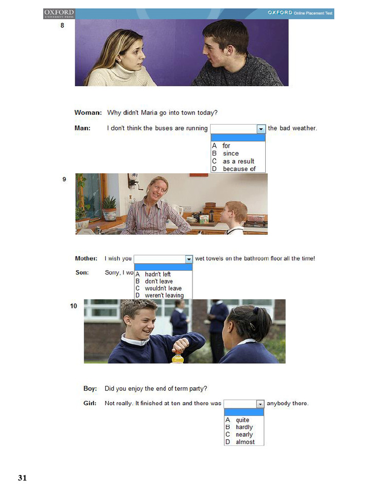 Oxford Placement Test Pages 2 | PDF