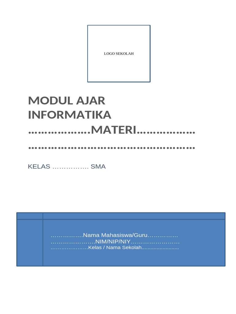 TEMPLATE_Modul Ajar Informatika | PDF