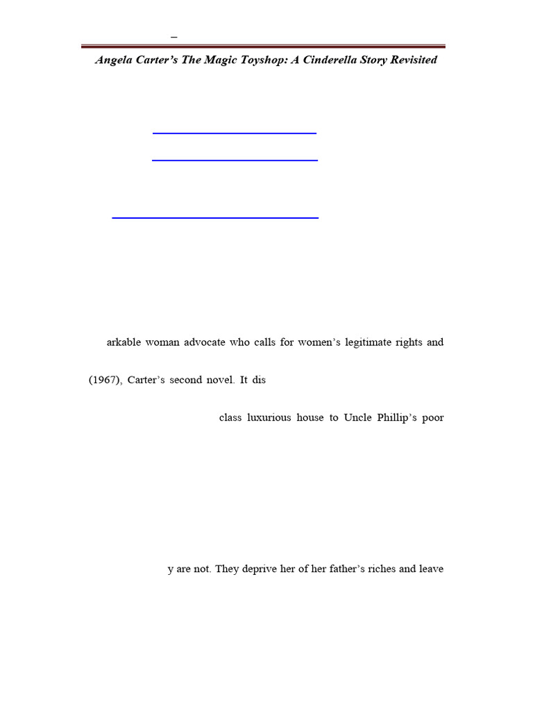 Angela Carters The Magic Toyshop | PDF | Fairy Tales | General Fiction