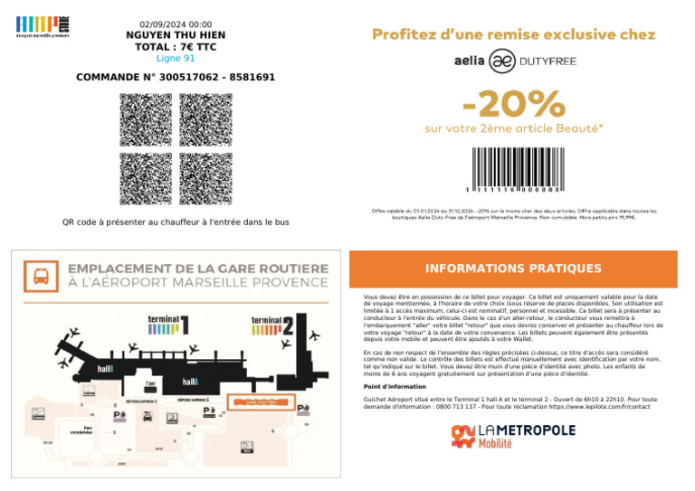 Vé Bus Gare Marseille-Aeroport | PDF