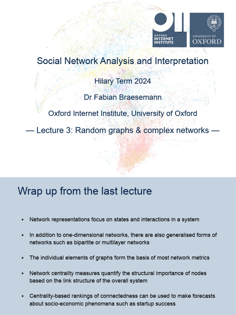 SNAIL Class 3 - Random and Complex Graphs | PDF