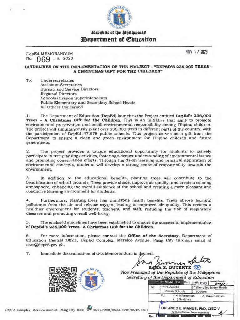 2023-11-23 Guidelines On The Implementation of The Project - Deped's ...