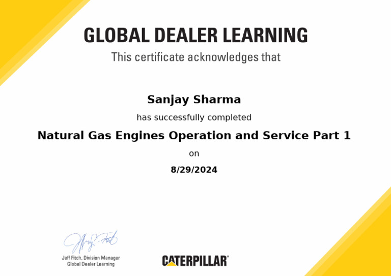 DPC Course Certificate - Natural Gas Engines Operation and Service Part ...