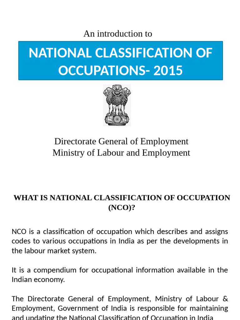 NCO 2015: National Occupation Codes | PDF | Embroidery | Sewing