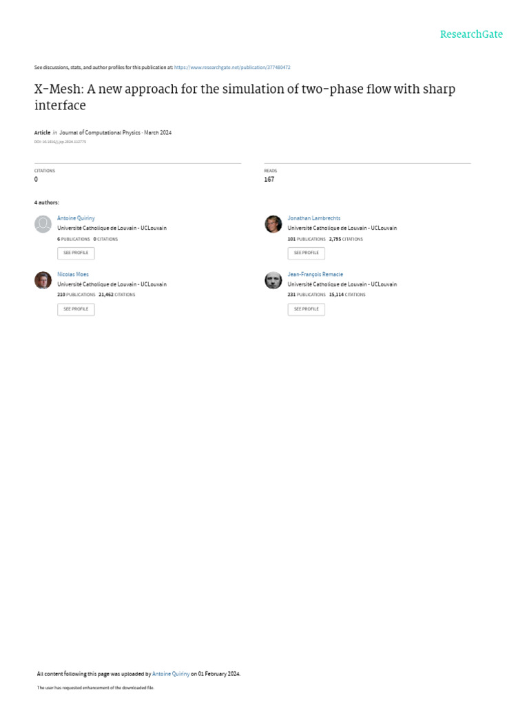 Two Phase Flow Simulation Using X-Mesh | PDF