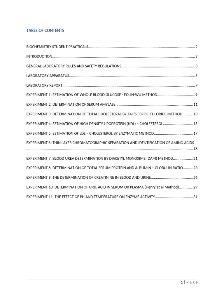 Biochemistry Lab Manual UNZA Revised Edition | PDF | Thin Layer ...