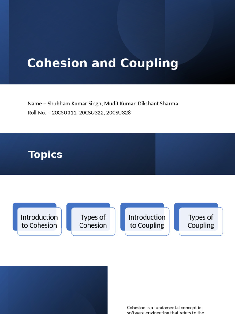 Cohesion and Coupling - 2 | PDF