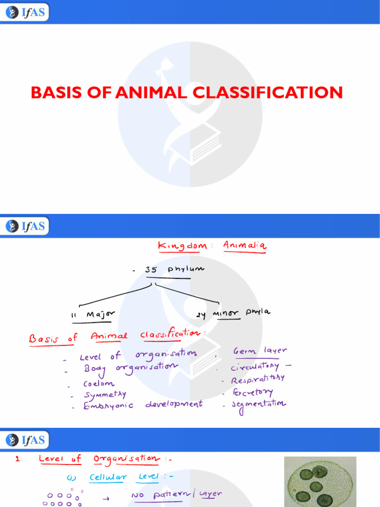 DIVERSITY of LIFE FORMS L10 Basis of Animal Classification | PDF
