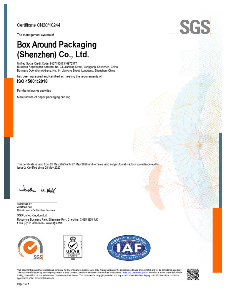 Box Around Enzhen: Packaging (SH) Co., LTD | PDF
