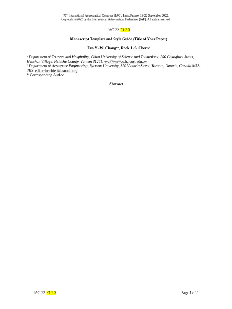 Iac 2022 Manuscript Template | PDF