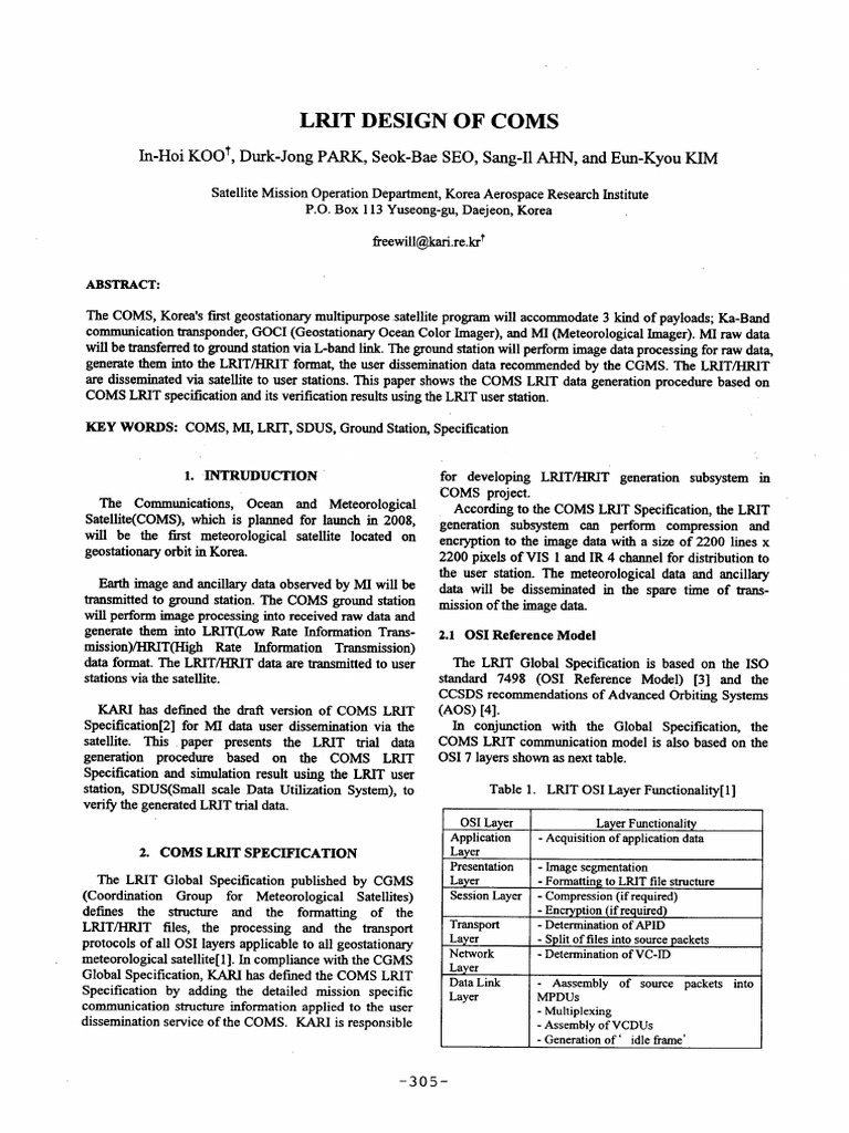 Lrit Design of Coms | PDF