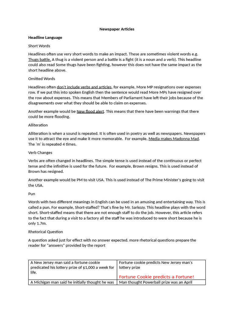 Headline Language | PDF