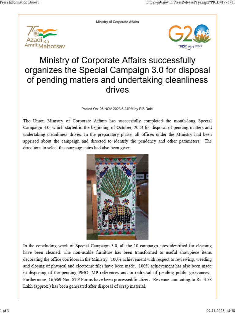 PIB Statement 20231109 | PDF