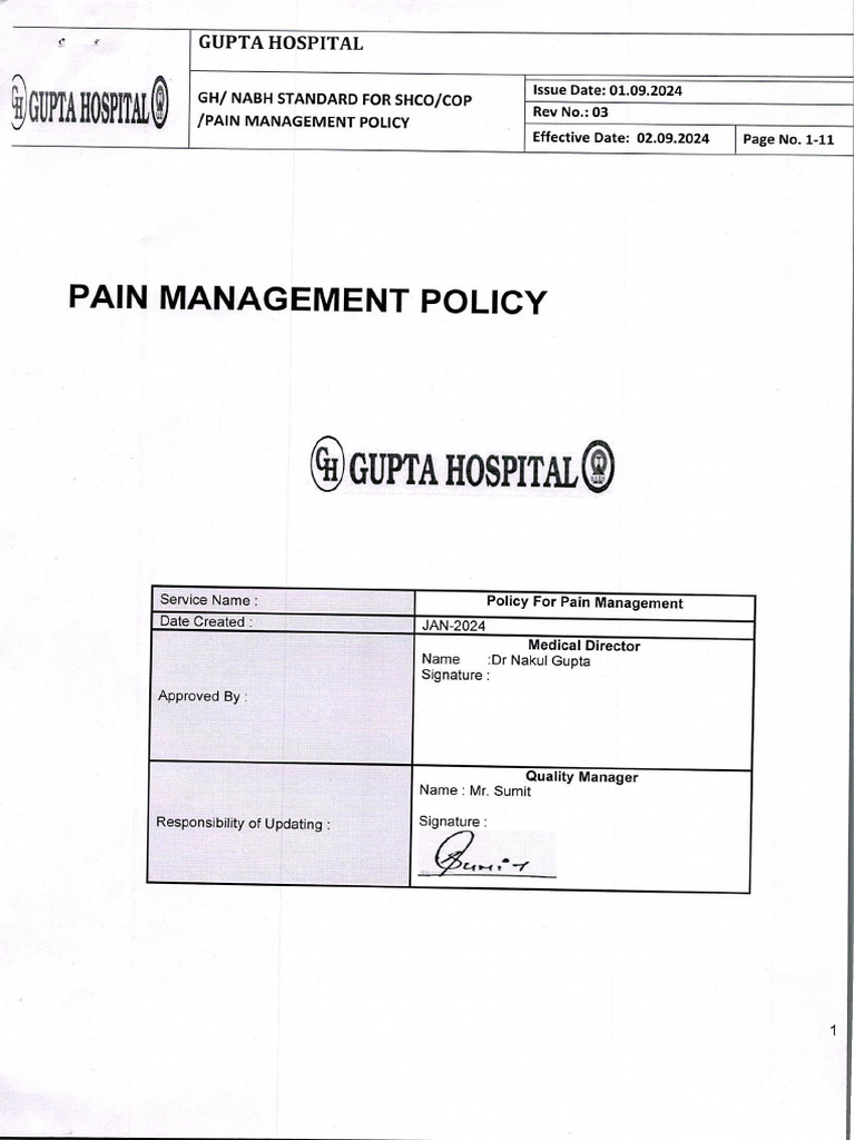 Pain Management Policy - 0001 | PDF