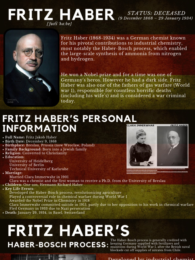 Fritz Haber by Hans Gabriel C. Dorotheo | PDF