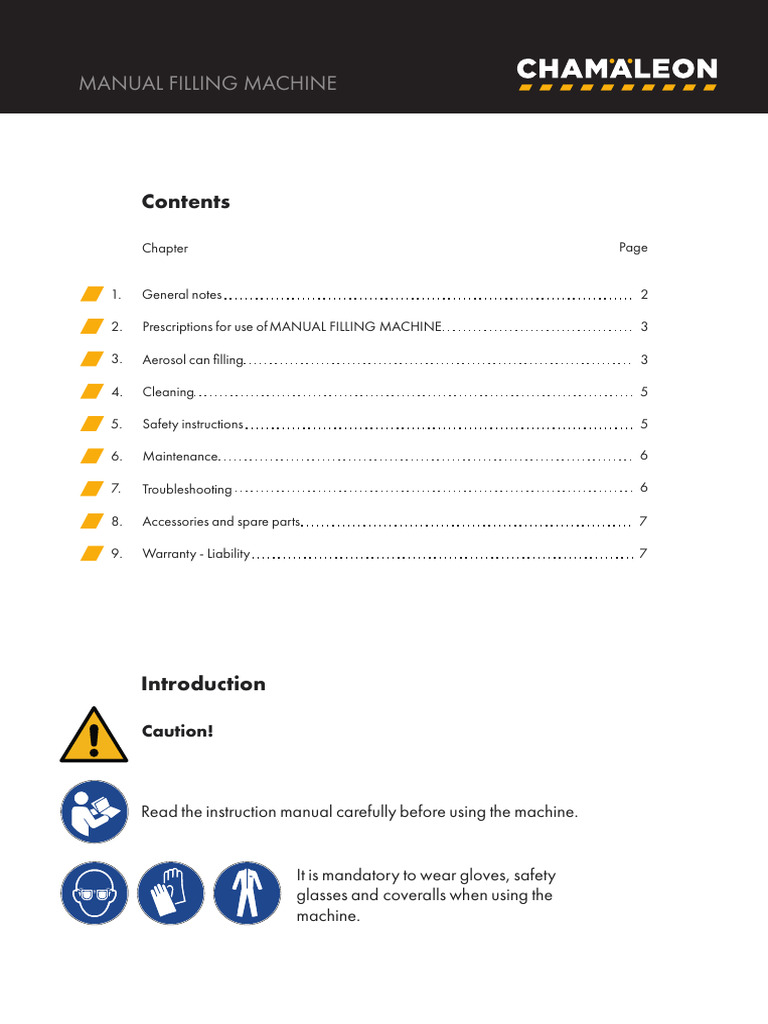 User Manual For Manual Filling Machine | PDF