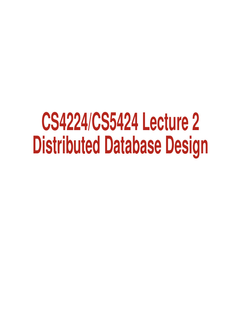 L02 Distributed Database Design | PDF