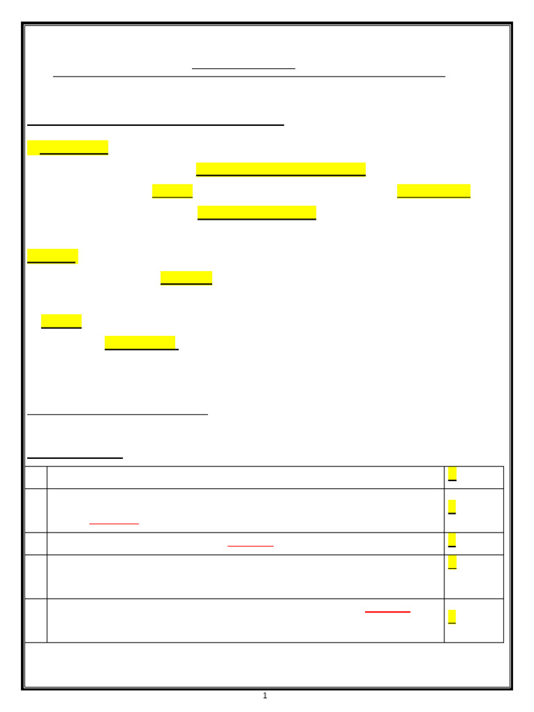 Grade 6 - Week 1 - Homework Sheet - Model Answer. | PDF