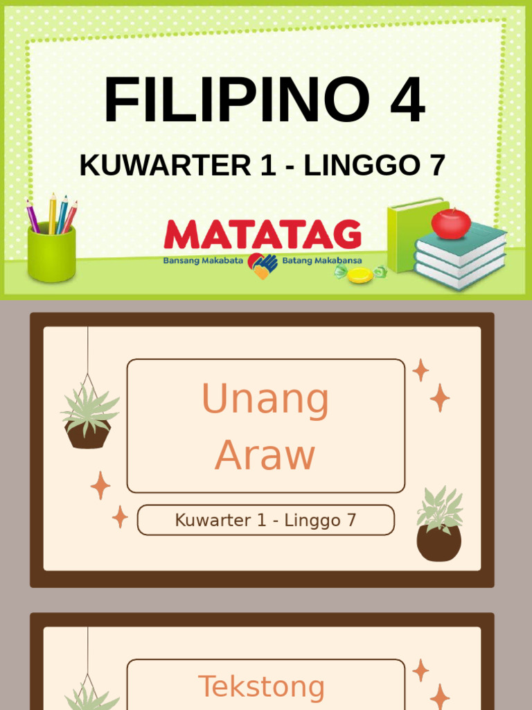 Q1-Filipino 4 Week 7 | PDF