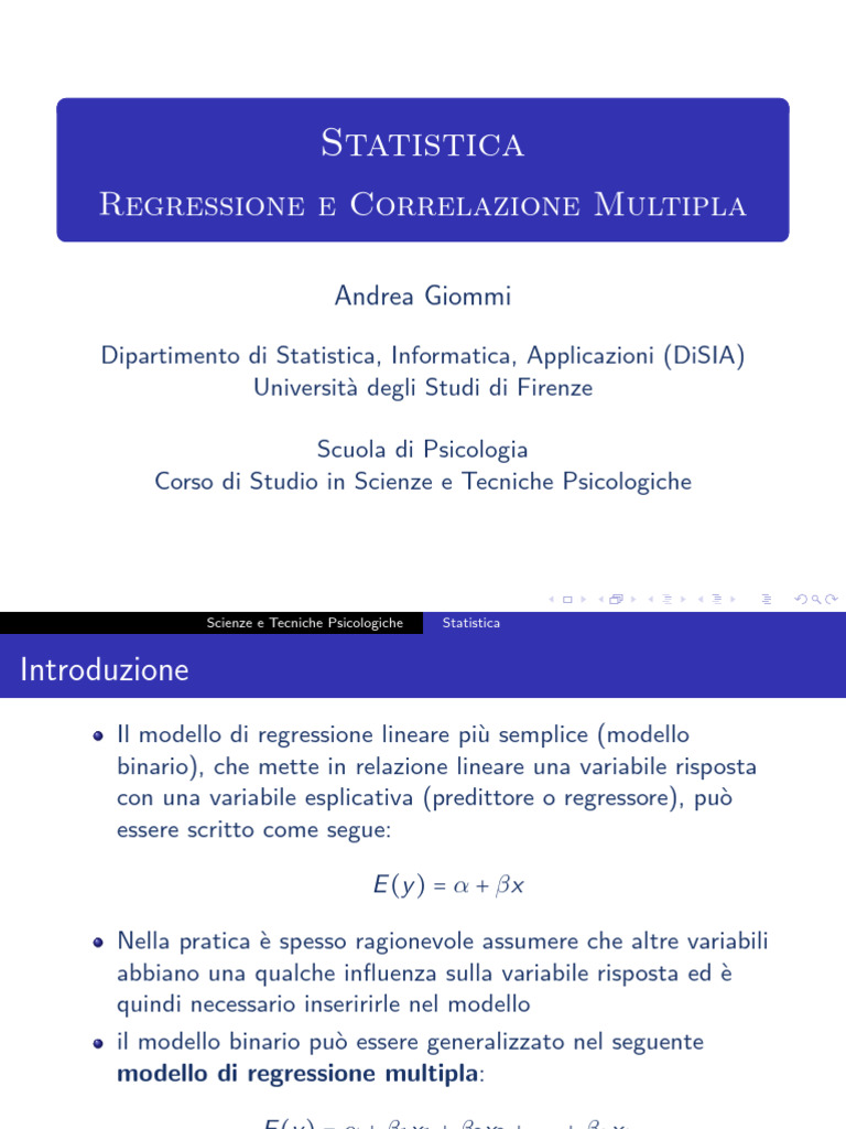 Regressione Multipla Cap 11 | PDF