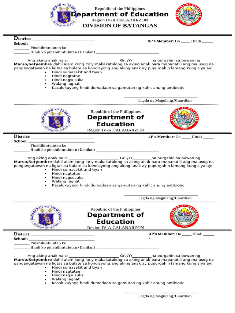 Deworming Consent Edited 2023 02 12 23 - 36 - 36 | PDF | Philippines
