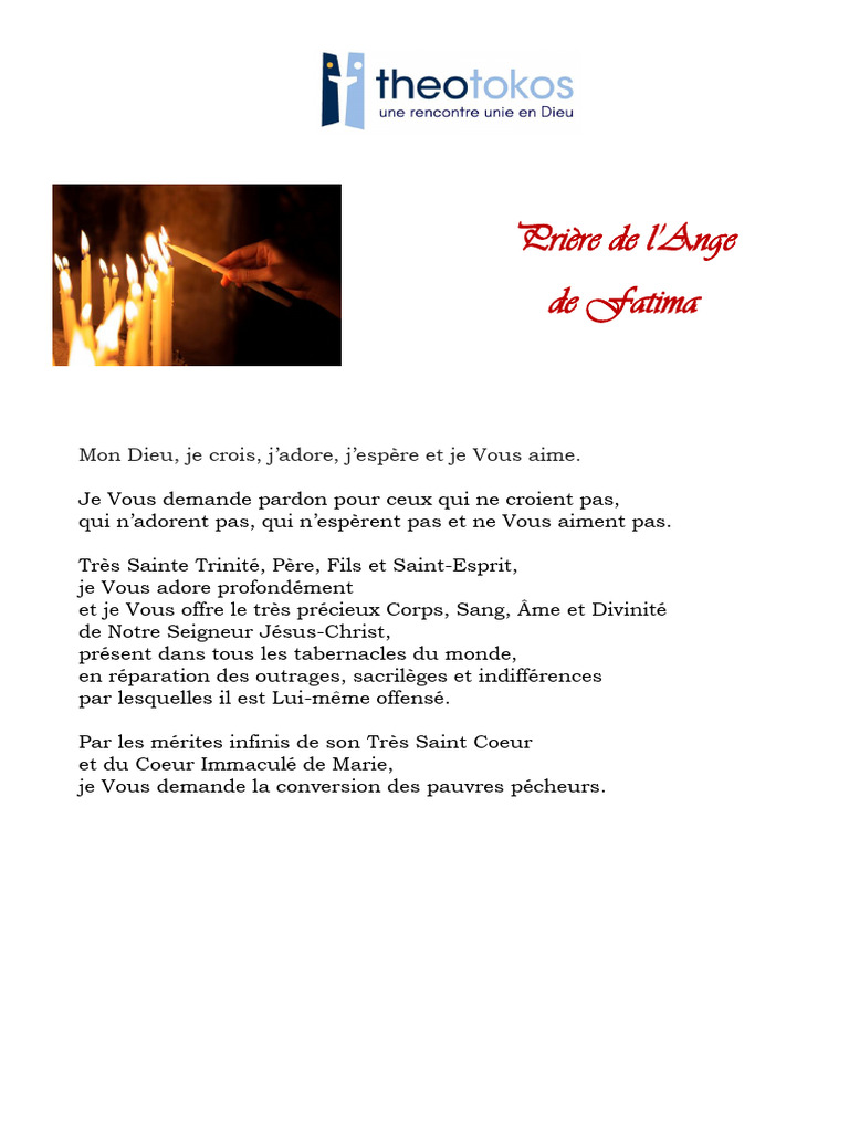 Priere de L Ange de Fatima | PDF