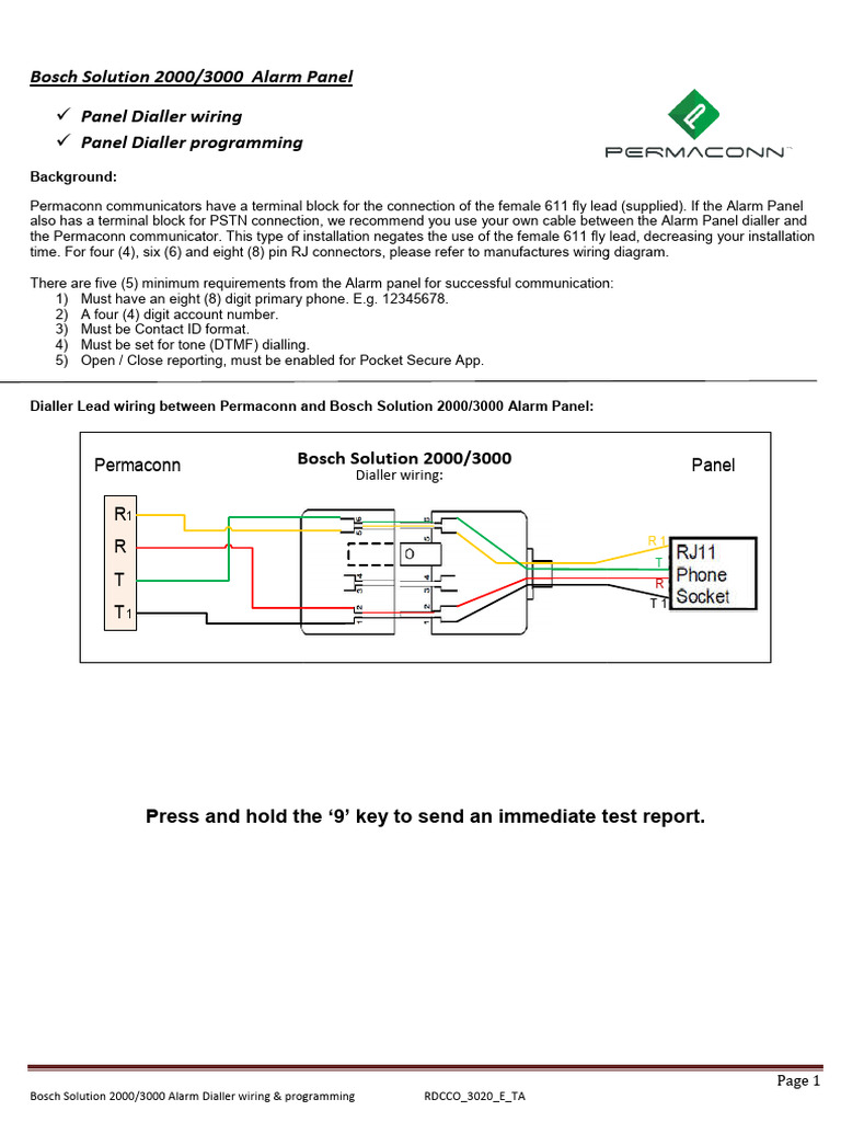 Bosch Solution 2000 3000 Alarm Dialler Wiring Programming | PDF