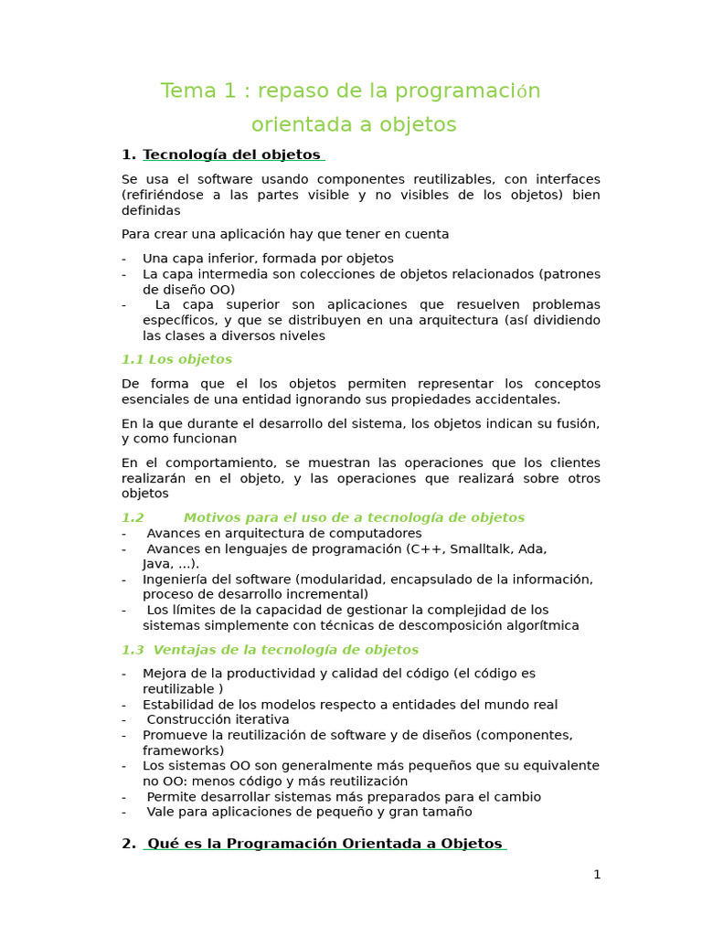 Tema 1 - Repaso Paradigma Orientado A Objetos - LAPTOP-5HKA5SU4 | PDF