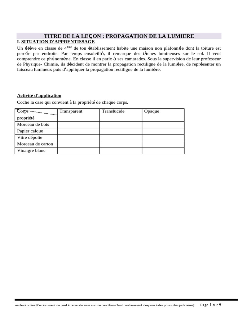 La Propagation de Lumière Pc4 | PDF