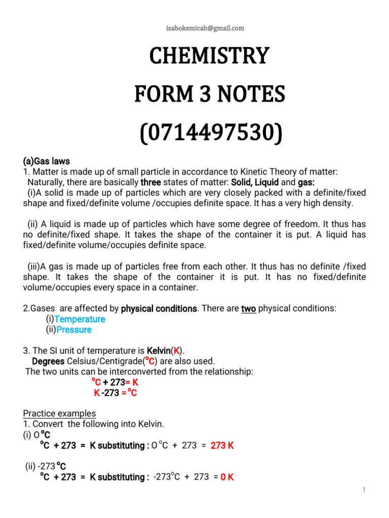 S 3 CHEM Revision Notes | PDF