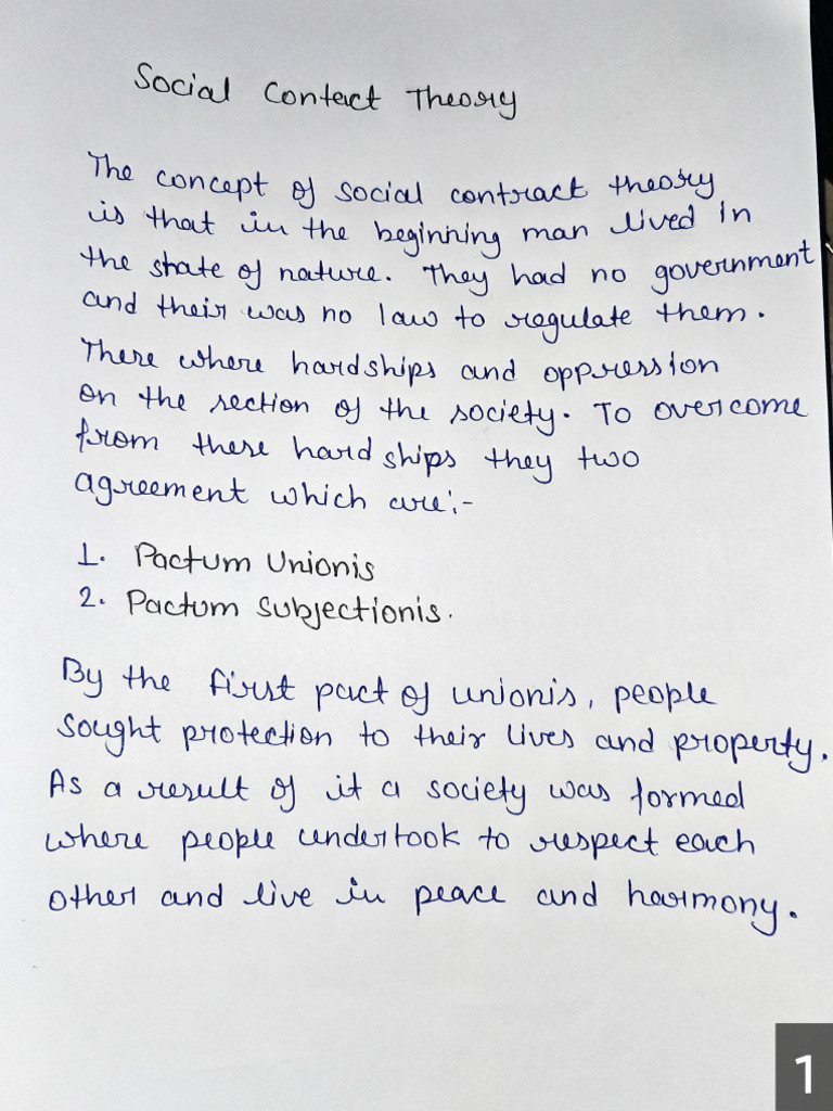 Social Contract Theory | PDF