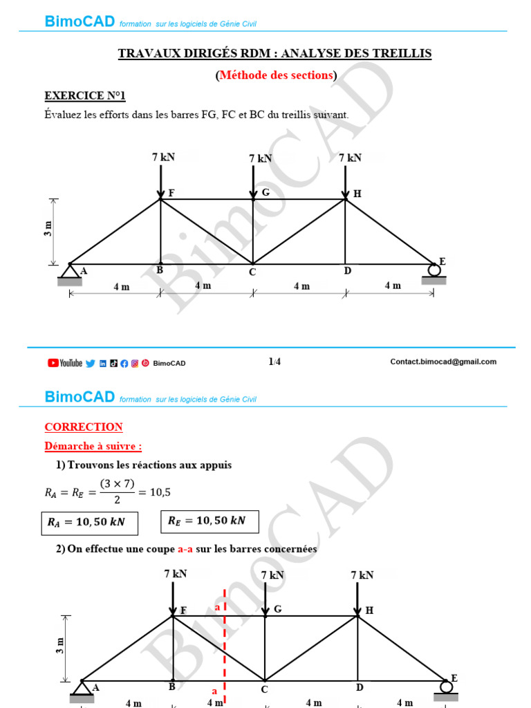 Analyse Des Treillis Par La Méthode Des Sections | PDF | Treillis ...