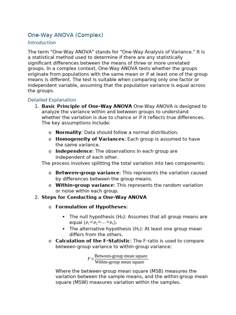 One Way Anova Pdf