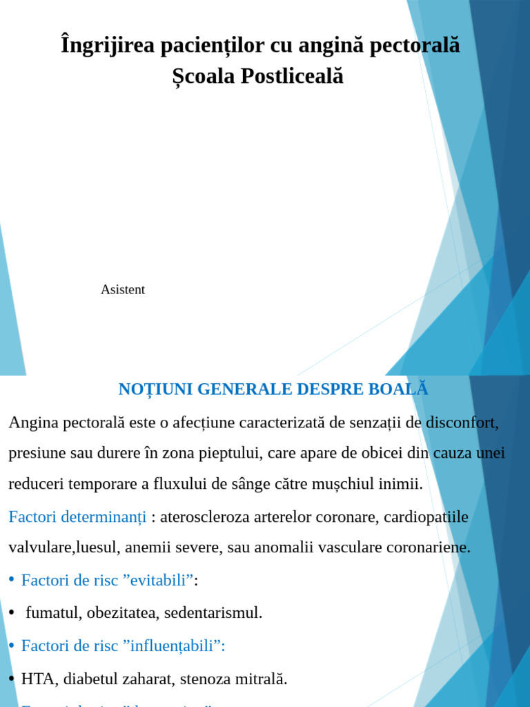 Prezentare PowerPoint Angina Pectorala | PDF