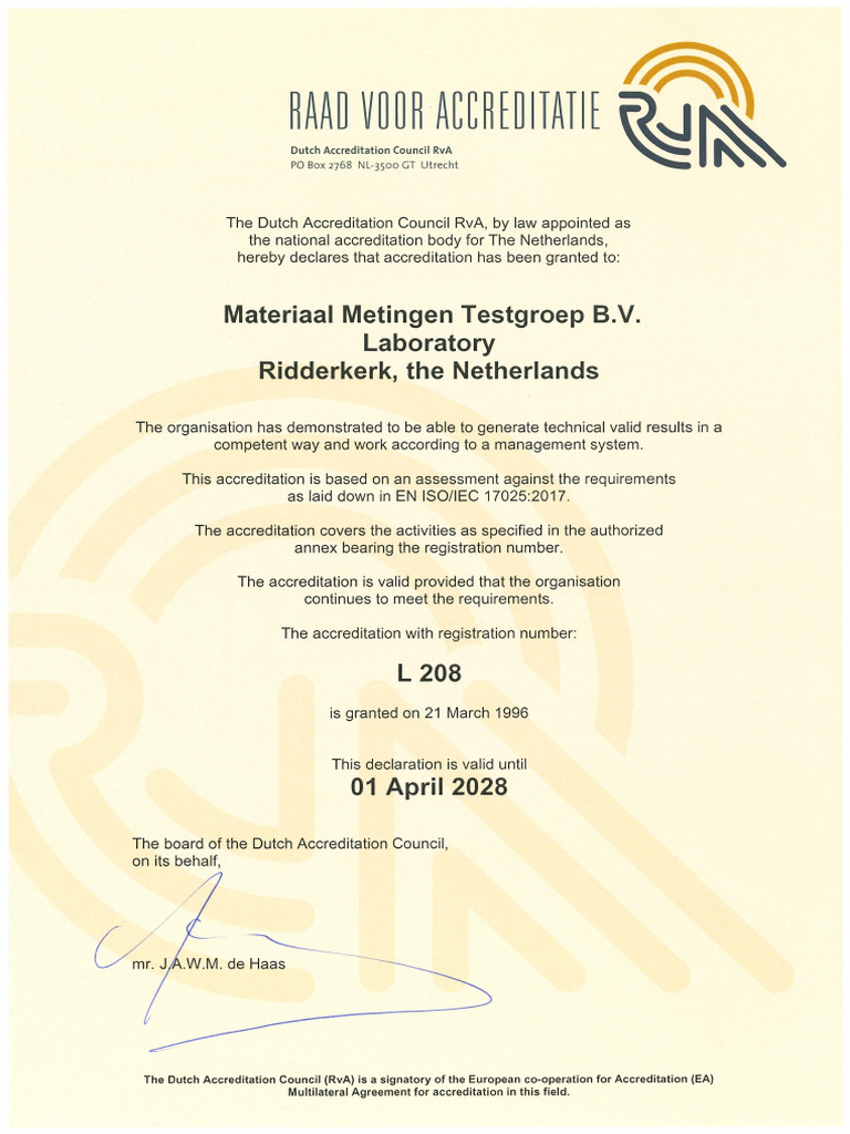 ISO 17025 Laboratory 01-04-2028 | PDF