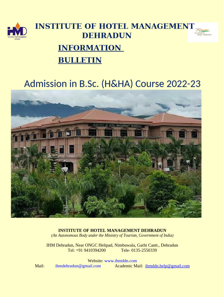Brochure Ihm Dehradun 2022 23 BSC in Hha | PDF