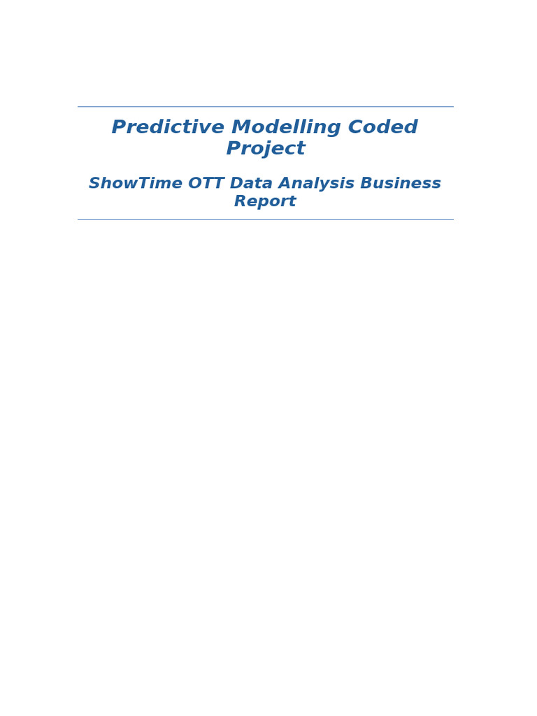 Predictive Modelling Coded Project | PDF