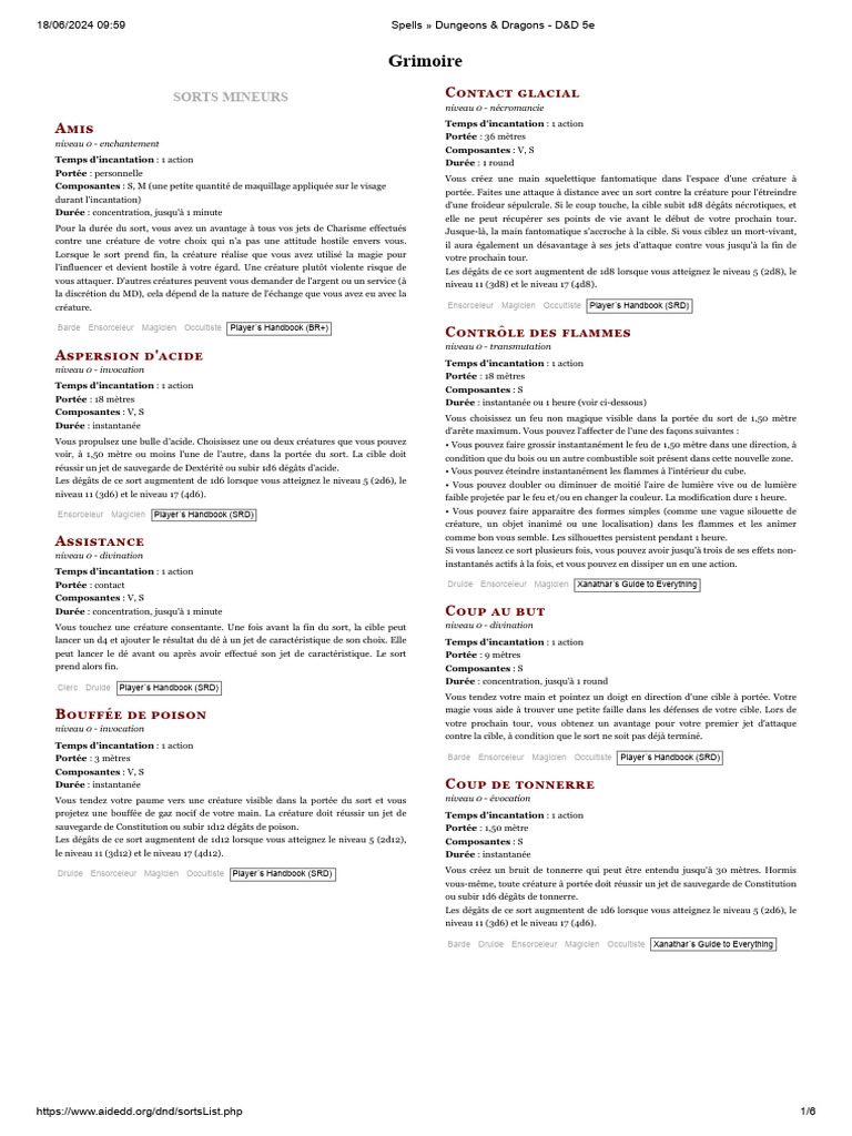 Spells Dungeons & Dragons - D&D 5e | PDF