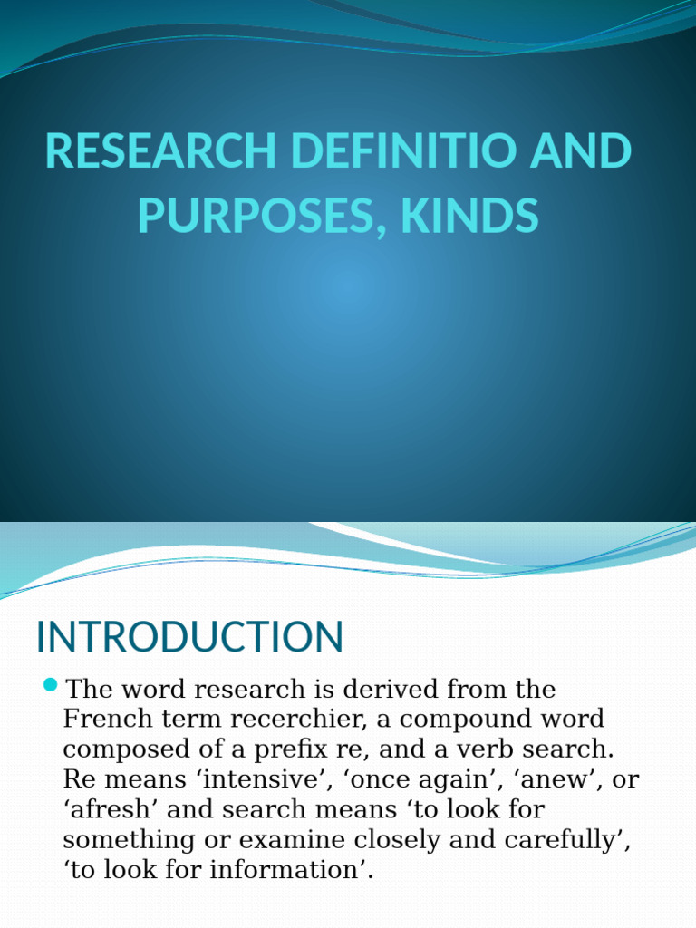 U I T I Research, Purpose, Kinds of Researchbsc NSG 4th Yr | PDF