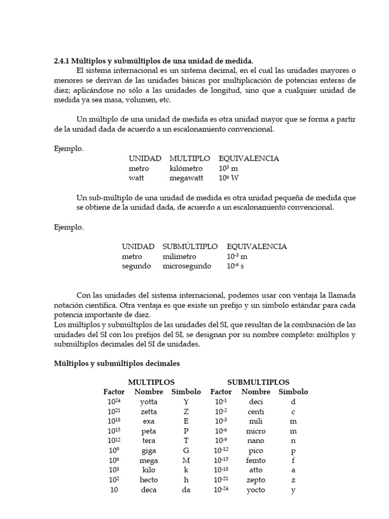 Multiplos y Sub Multiplos | PDF