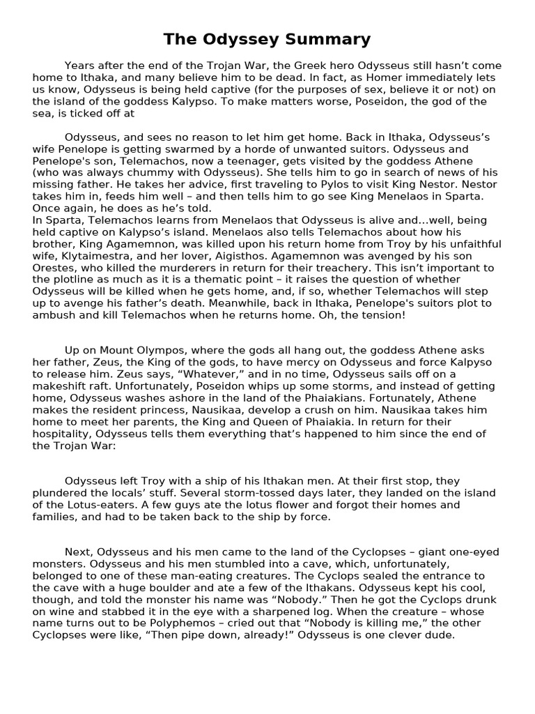 60226285-The-Odyssey-Summary | PDF