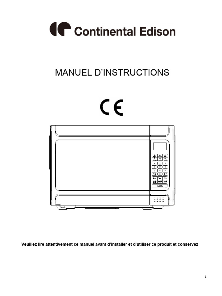 Micro-Ondes CEMO17D Notice | PDF