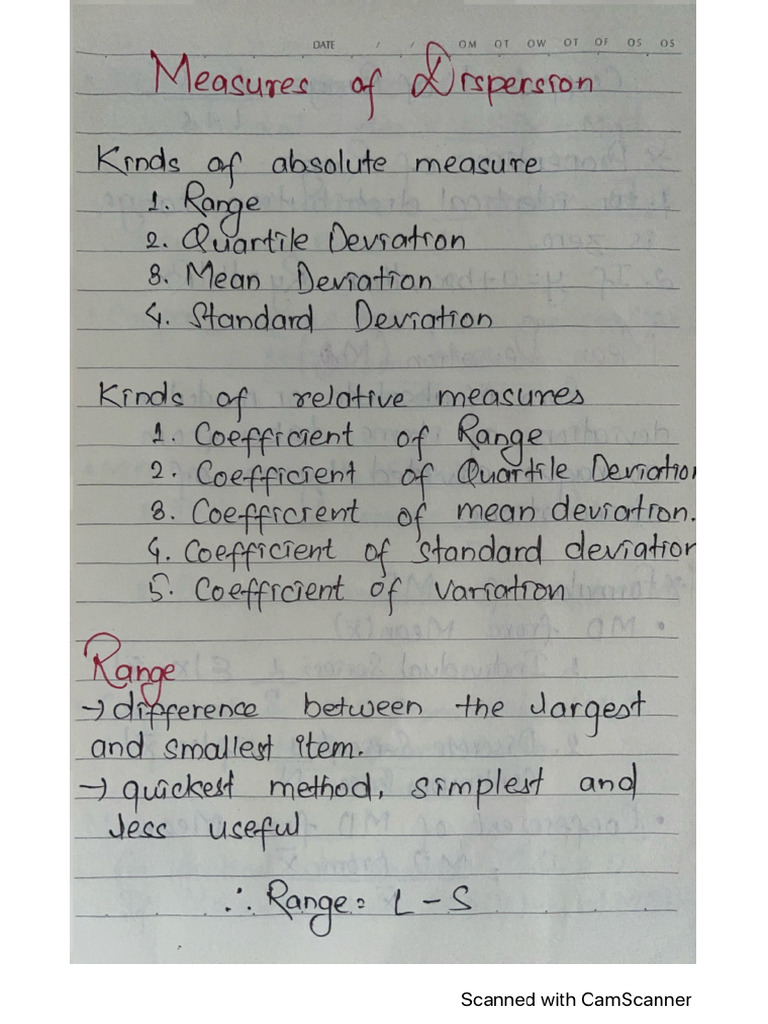 Measure of Dispersion | PDF