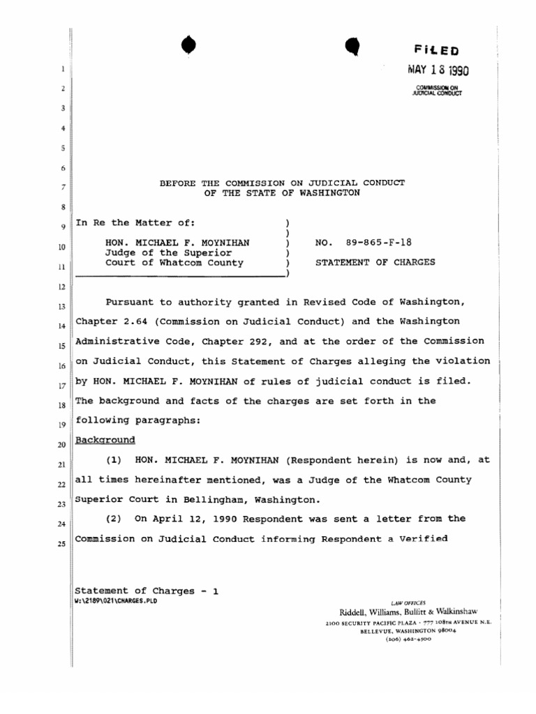 Charges Against Judge Moynihan | PDF
